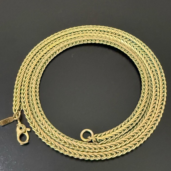 Monet | Jewelry | Vintage Monet Herringbone Wheat Gold Tone Twisted Chain 2 Necklace 3g | Poshmark